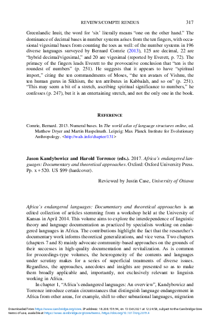 (PDF) Jason Kandybowicz and Harold Torrence (eds.). 2017. Africa's ...