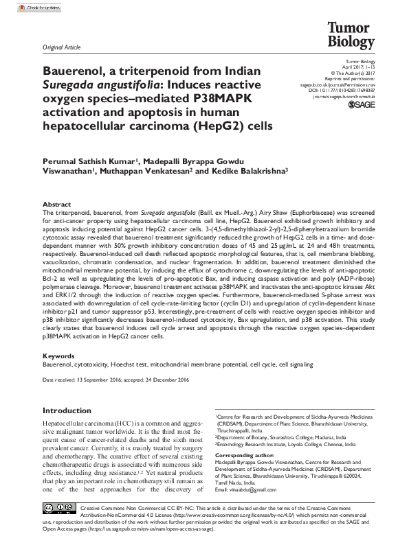 (PDF) Bauerenol, a triterpenoid from Indian Suregada angustifolia ...