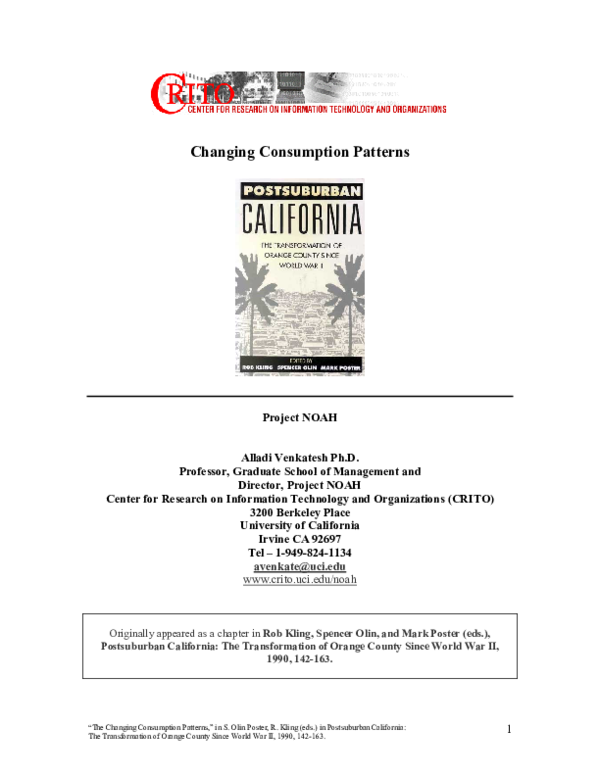 (PDF) Changing consumption patterns