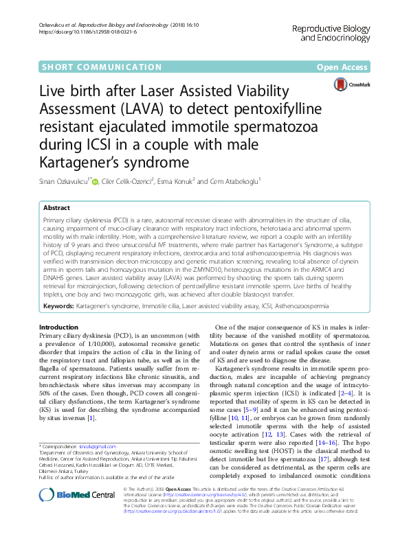 (PDF) Live birth after Laser Assisted Viability Assessment (LAVA) to ...