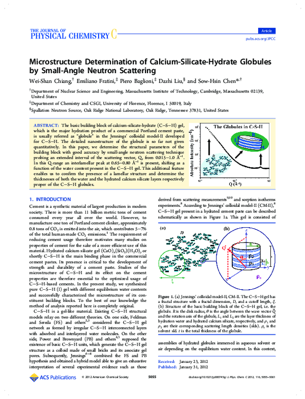 (PDF) Microstructure Determination of Calcium-Silicate-Hydrate Globules by Small-Angle Neutron ...