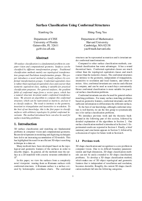 (PDF) L ATEX Surface Classification Using Conformal Structures