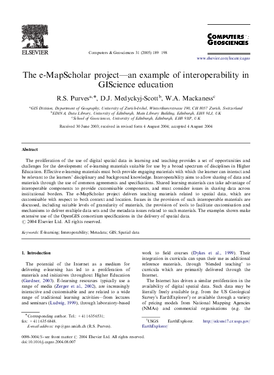 (PDF) The e-MapScholar project—an example of interoperability in ...