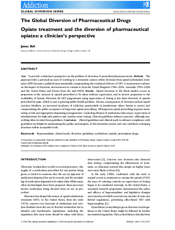 (PDF) The Global Diversion of Pharmaceutical Drugs