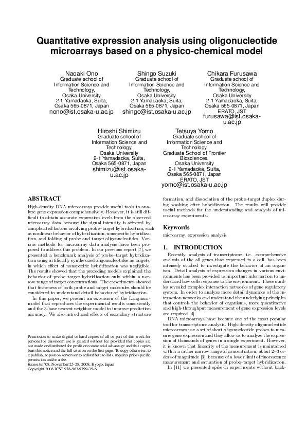 (PDF) Quantitative expression analysis using oligonucleotide ...