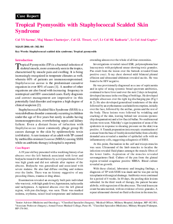 (PDF) Tropical Pyomyositis with staphylococcal scalded skin syndrome ...