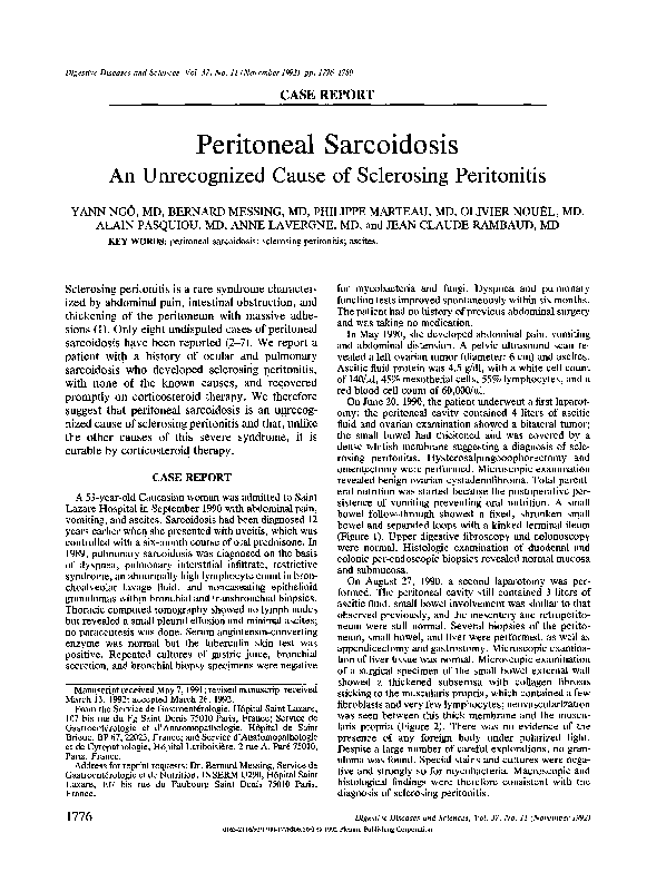 (PDF) Peritoneal sarcoidosis