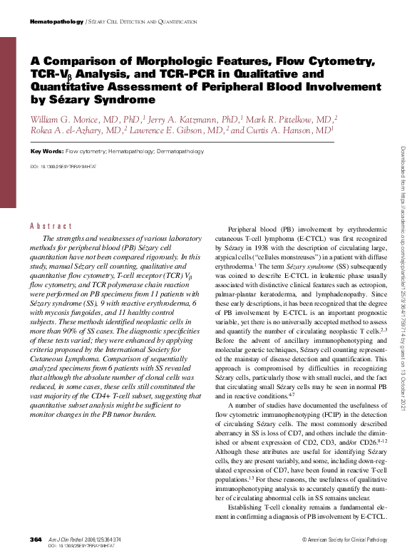 (PDF) A Comparison of Morphologic Features, Flow Cytometry, TCR-V β ...