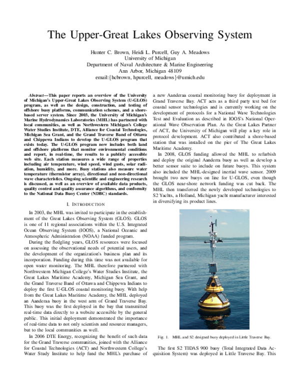 (PDF) The Upper-Great Lakes Observing System