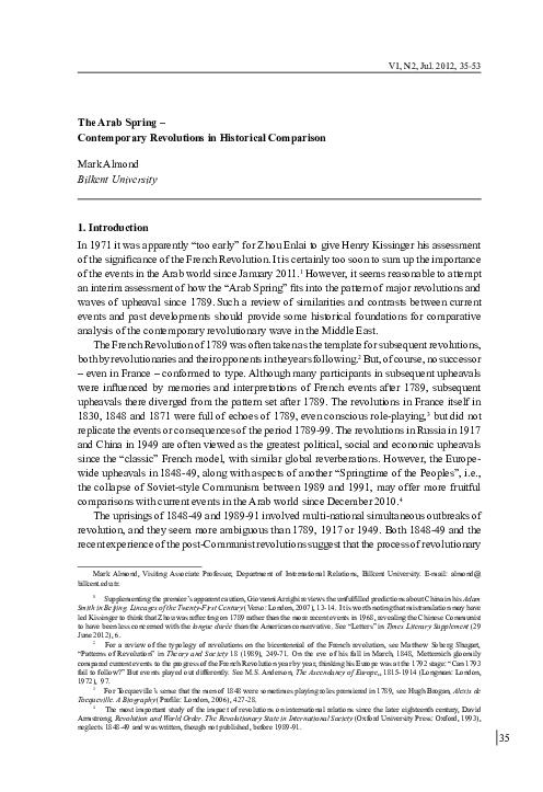 (PDF) The Arab Spring – Contemporary Revolutions in Historical Comparison