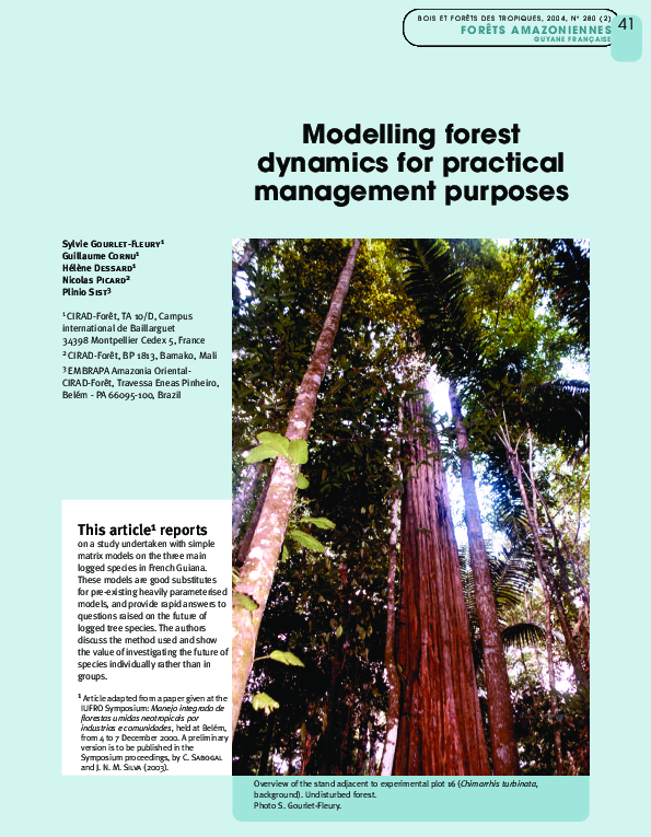 (PDF) Modelling forest dynamics for practical management purposes ...
