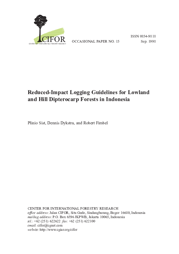 (PDF) Reduced impact logging guidelines for lowland and hill ...