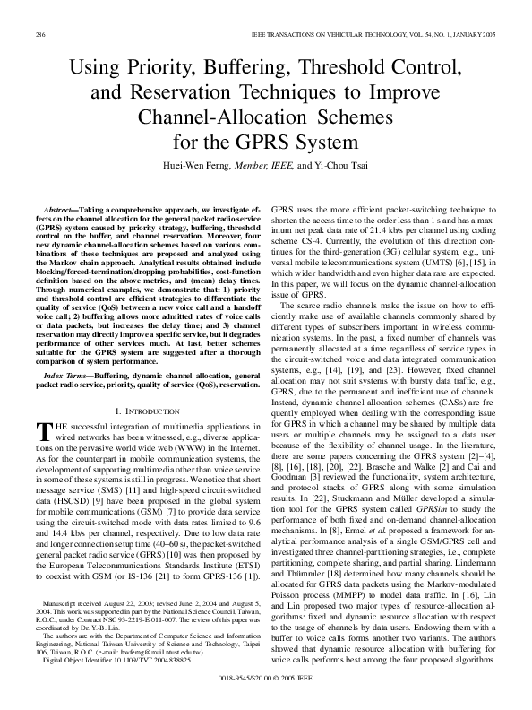 (PDF) Using Priority, Buffering, Threshold Control, and Reservation Techniques to Improve ...