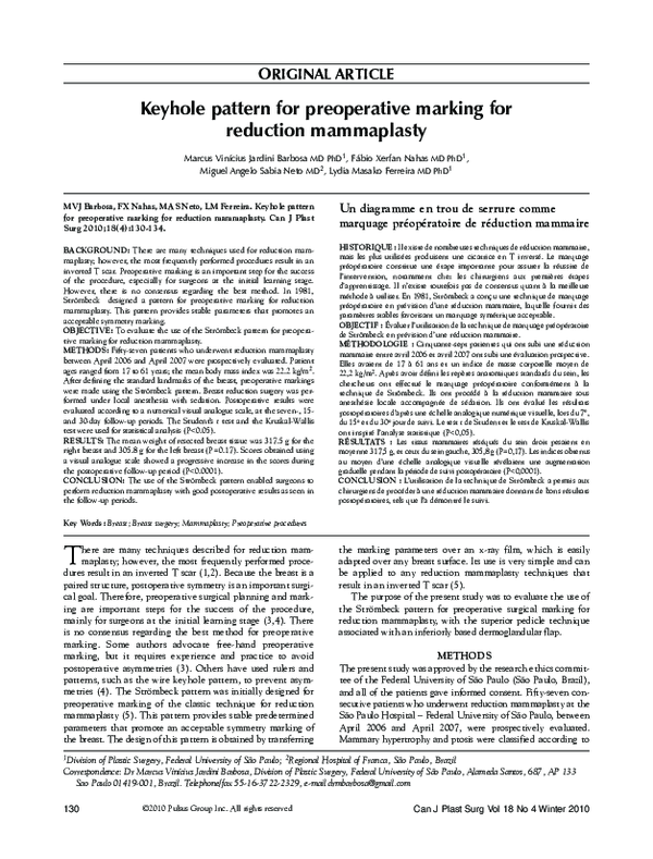 (PDF) Keyhole pattern for preoperative marking for reduction mammaplasty