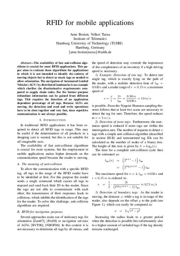 (PDF) RFID for mobile applications