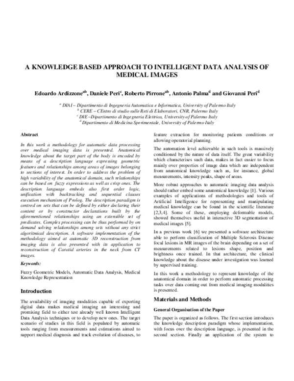 (PDF) Knowledge based Approach to Intelligent Data Analysis of Medical Images