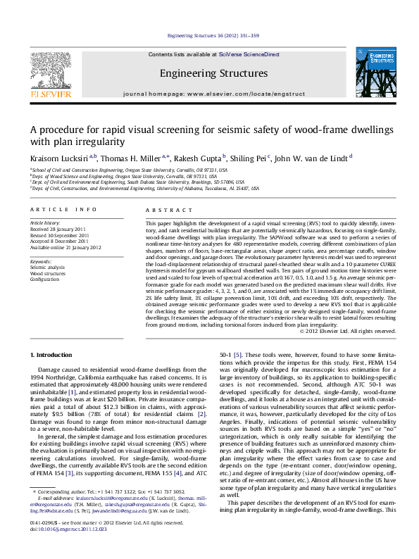 (PDF) A procedure for rapid visual screening for seismic safety of wood ...