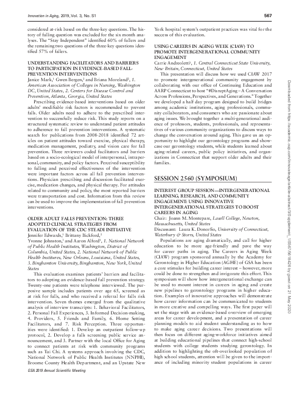 (PDF) Older Adult Falls Prevention: Three Adopted Clinical Strategies ...