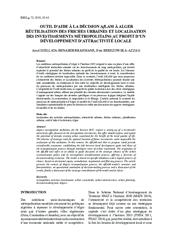 (PDF) Article Scientifique. Revue BSGLg, 2019