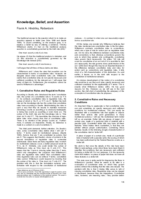 (PDF) Knowledge, Belief, and Assertion