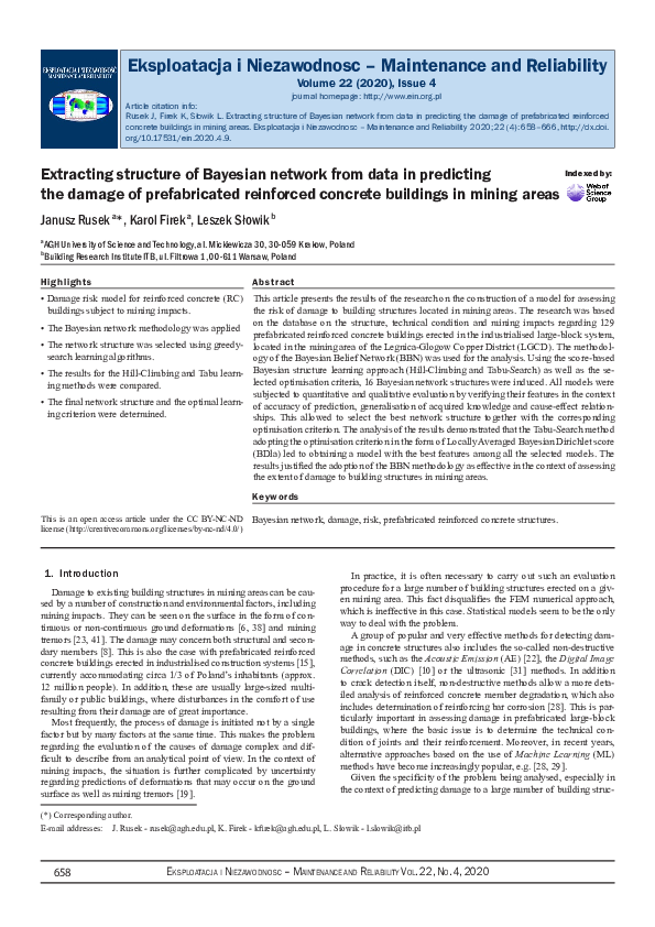 Pdf Extracting Structure Of Bayesian Network From Data In Predicting