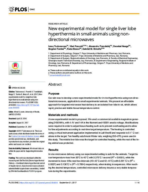 (PDF) New experimental model for single liver lobe hyperthermia in ...
