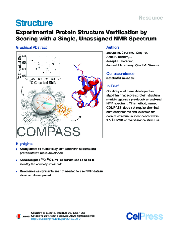 (PDF) Experimental Protein Structure Verification by Scoring with a ...
