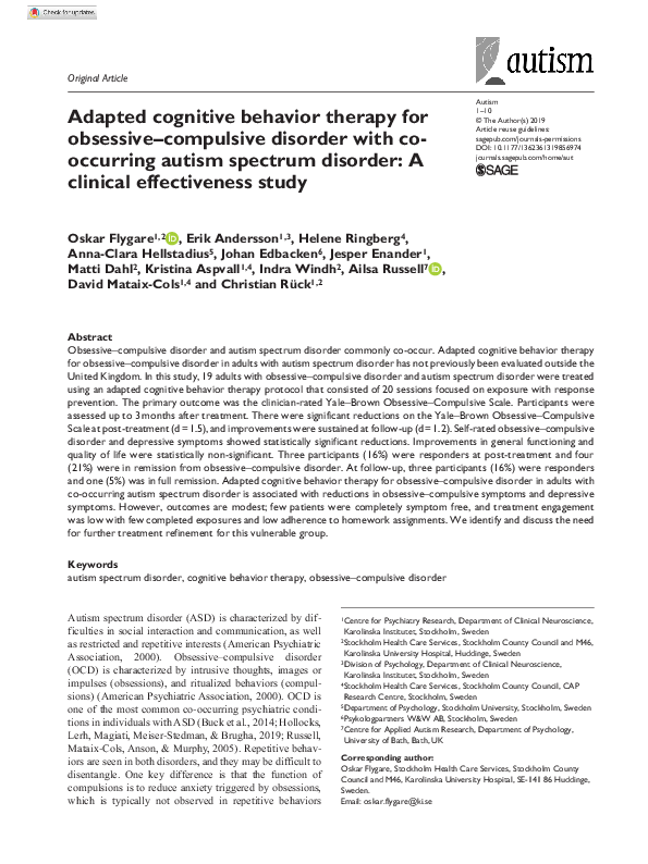 (PDF) Adapted cognitive behavior therapy for obsessive–compulsive disorder with co-occurring ...