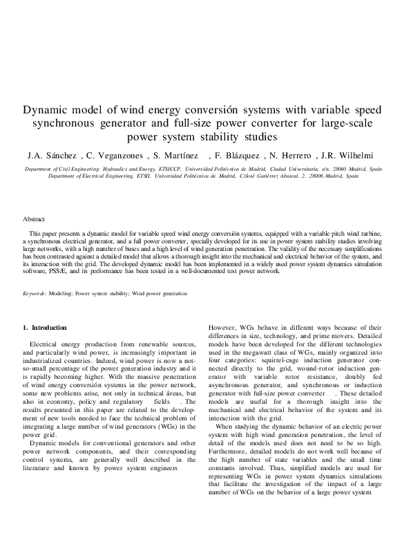 (PDF) Dynamic model of wind energy conversion systems with PMSG-based variable-speed wind ...