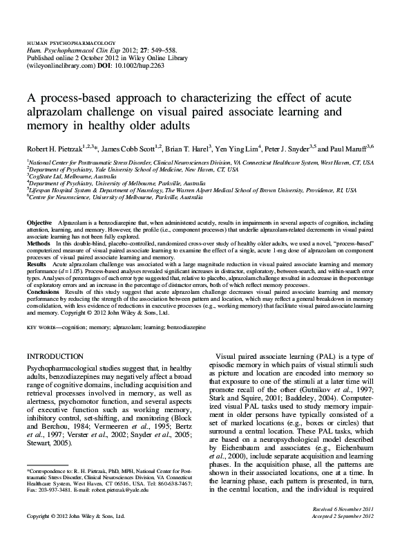 (PDF) A process-based approach to characterizing the effect of acute ...