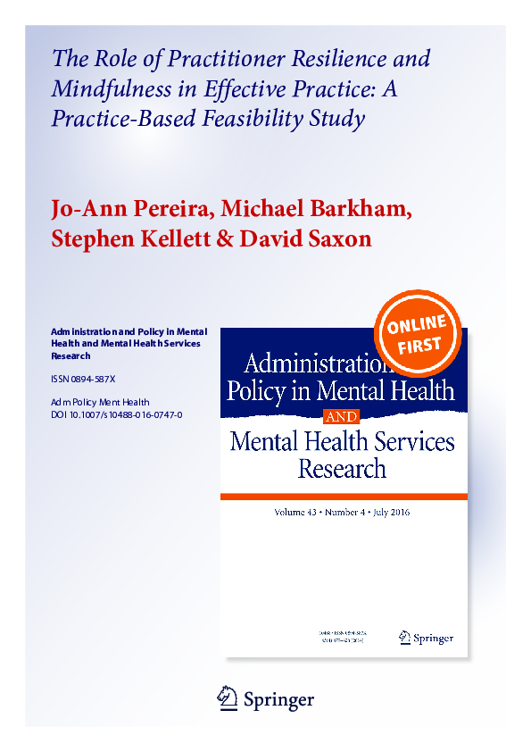 (PDF) The Role of Practitioner Resilience and Mindfulness in Effective ...