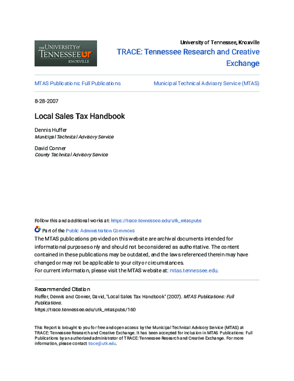 (PDF) Local Sales Tax Handbook