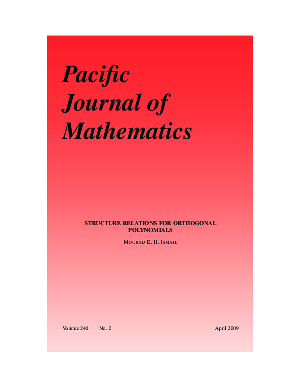 (PDF) Structure relations for orthogonal polynomials on the unit circle
