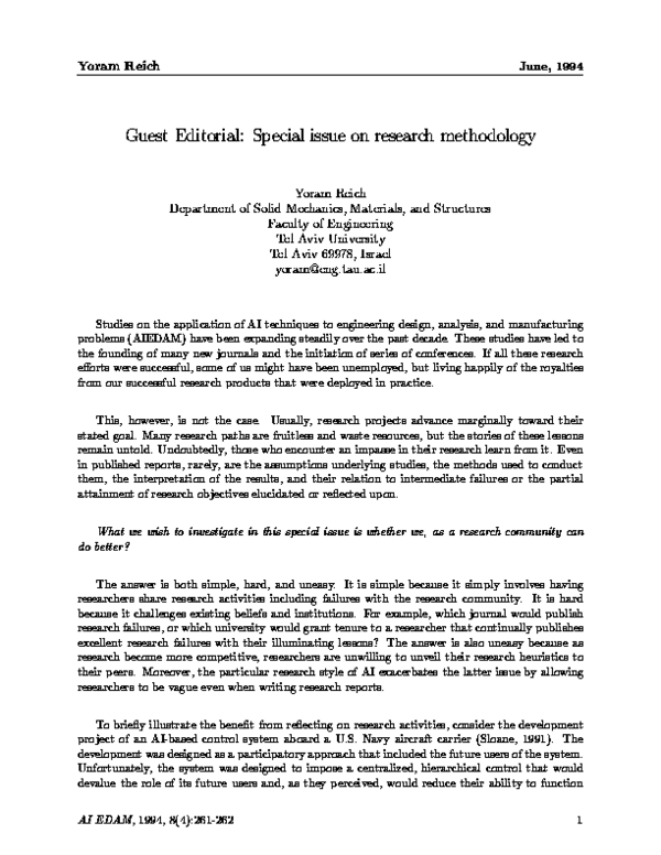 (PDF) Special Issue: Research Methodology