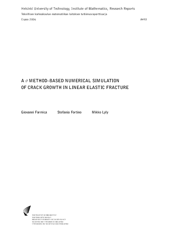 Pdf A ϑ Method Based Numerical Simulation Of Crack Growth In Linear Elastic Fracture