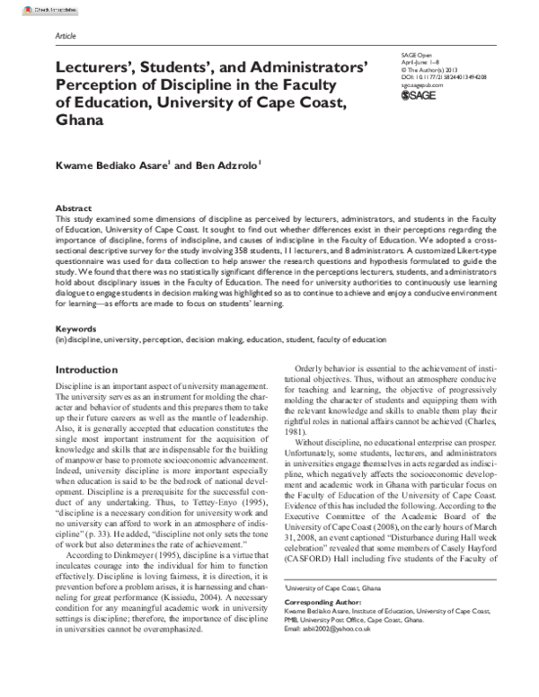 (PDF) Lecturers', Students', and Administrators' Perception of ...