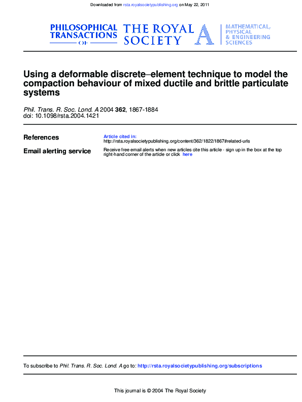 Pdf Using A Deformable Discrete Element Technique To Model The