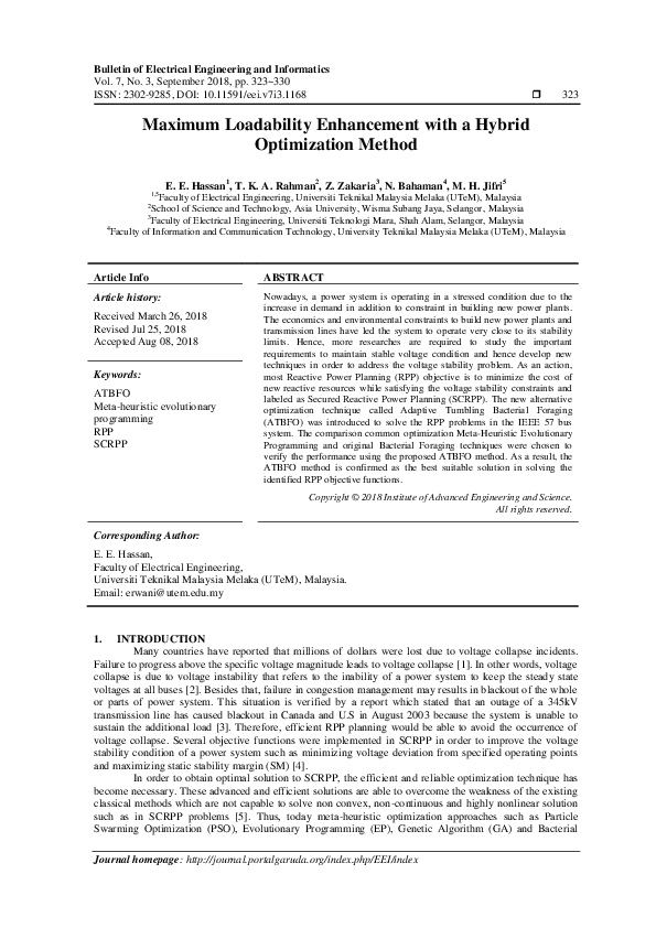 (PDF) Maximum Loadability Enhancement with a Hybrid Optimization Method