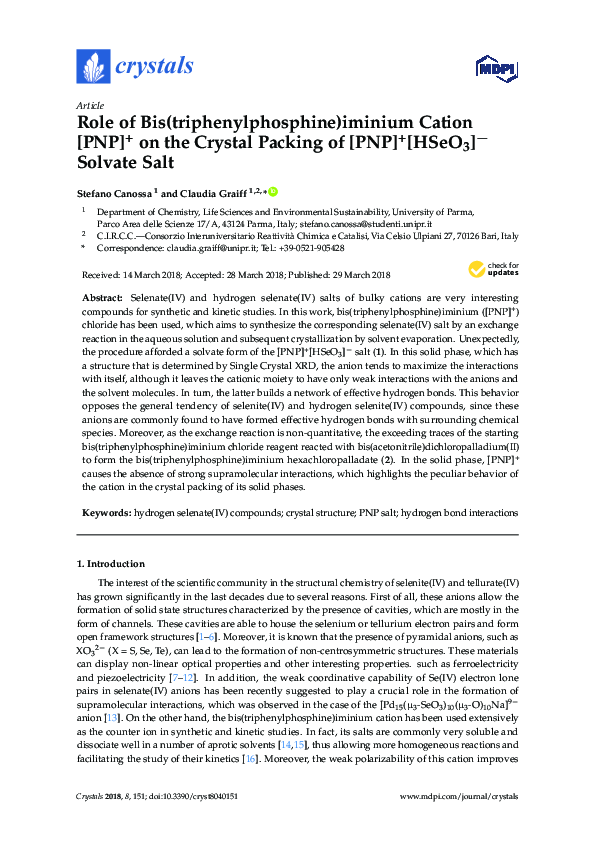 (PDF) Role of Bis(triphenylphosphine)iminium Cation [PNP]+ on the ...