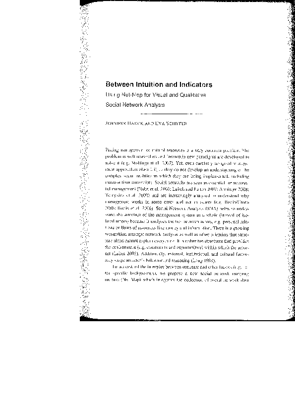 Between Intuition and Indicators Using Net-Map for Visual and ...
