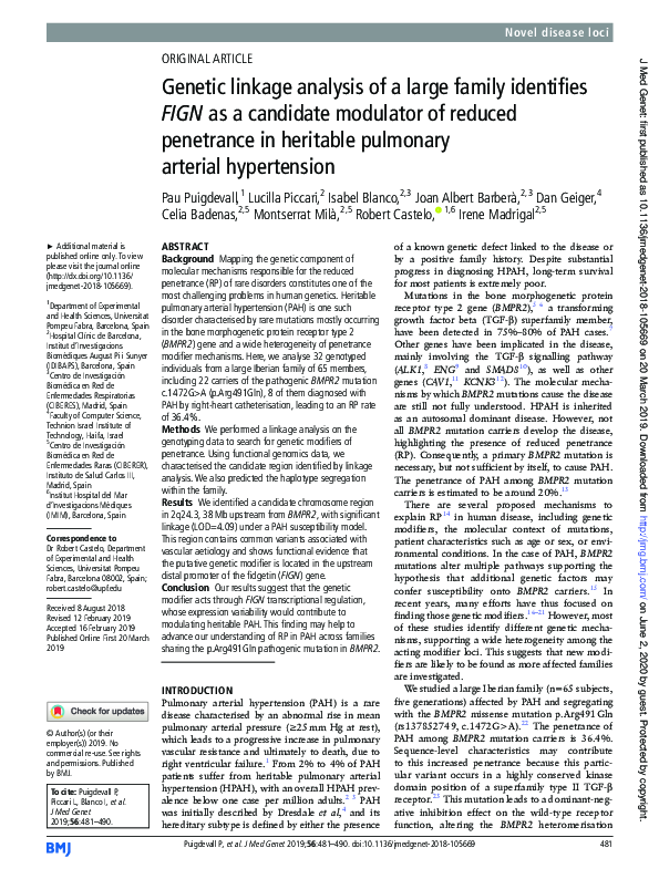 (PDF) Genetic linkage analysis of a large family identifies FIGN as a ...