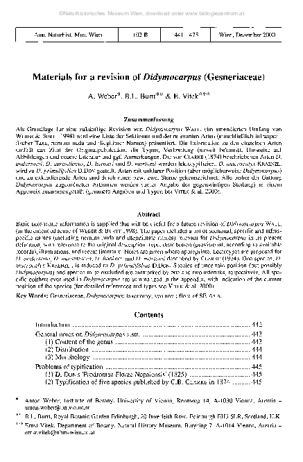 (PDF) Materials for a revision of Didymocarpus (Gesneriaceae)