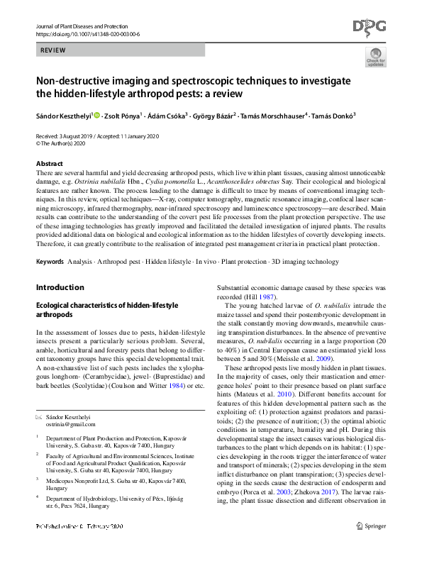 (PDF) Non-destructive imaging and spectroscopic techniques to ...