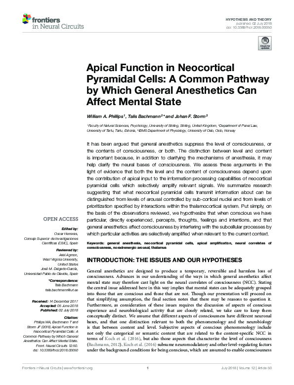 (PDF) Apical Function in Neocortical Pyramidal Cells: A Common Pathway ...