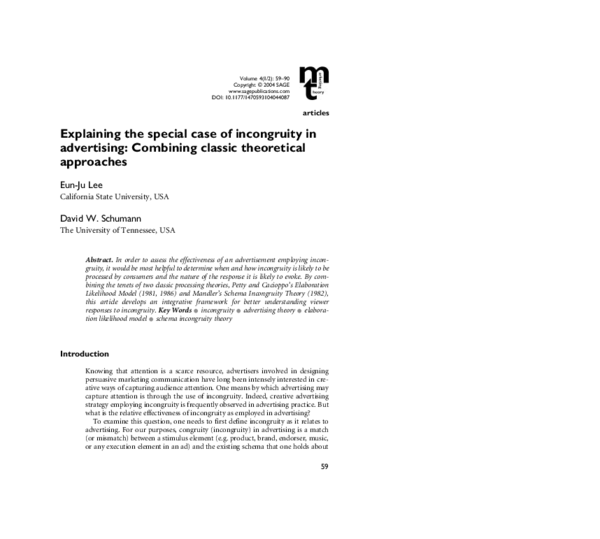(PDF) Explaining the Special Case of Incongruity in Advertising ...