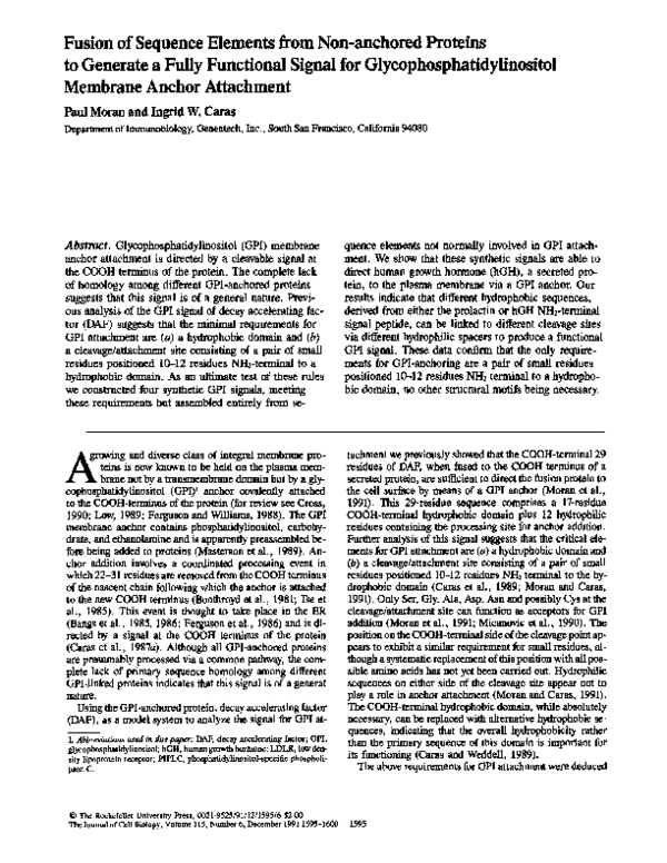 (PDF) Fusion of sequence elements from non-anchored proteins to ...
