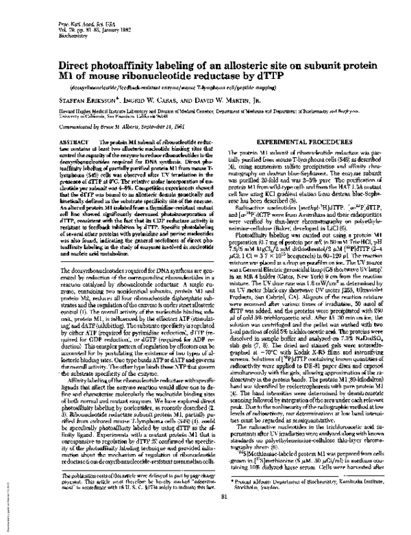 (PDF) Photoaffinity Labeling of M1 Allosteric Site