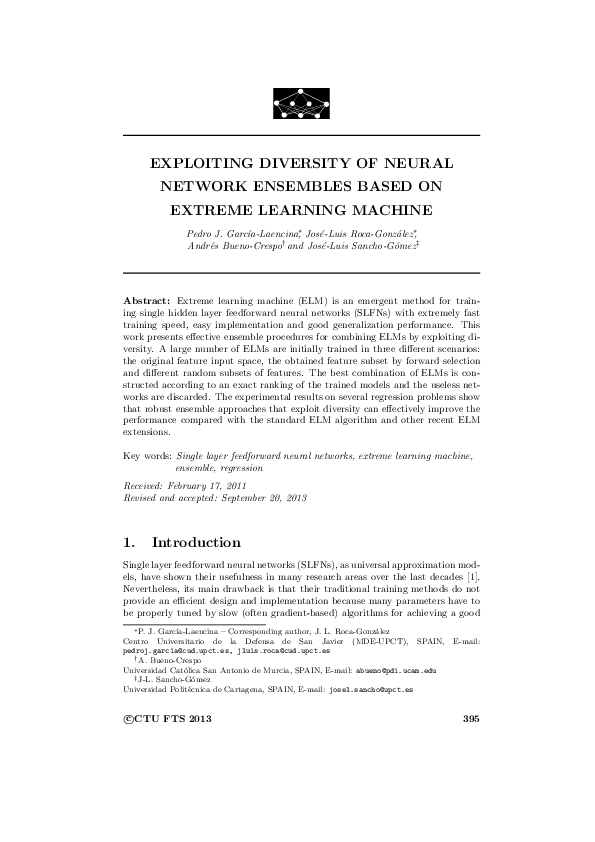 (PDF) Exploiting diversity of neural network ensembles based on extreme ...
