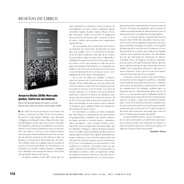 (PDF) Anuario Obitel 2008: mercado global, historias nacionales