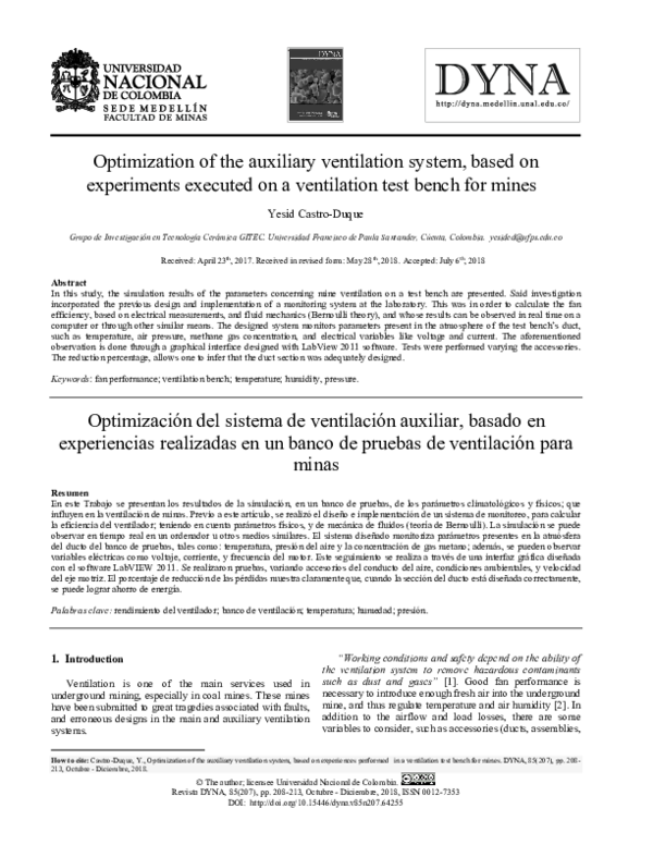 (PDF) Optimization of the auxiliary ventilation system, based on ...